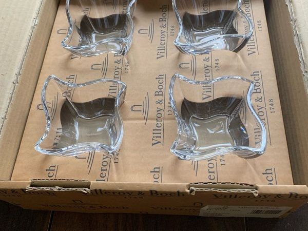 Villeroy & Boch New Wave 4 Chip & Dip Glass Dishes for sale in Co ...