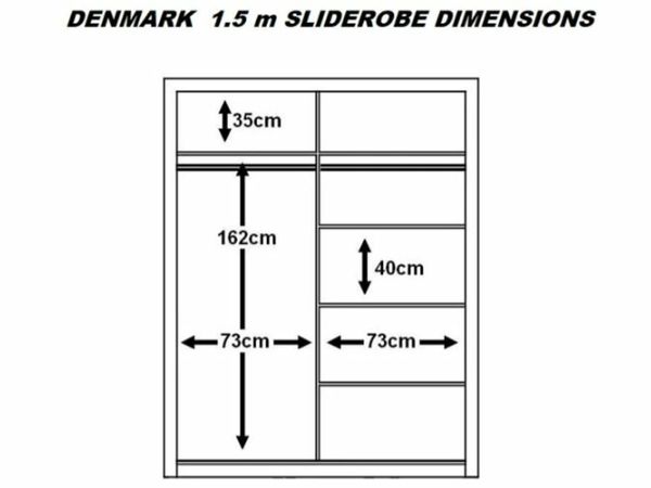 Denmark Sliderobe 1.5m White for sale in Co. Donegal for €675 on DoneDeal