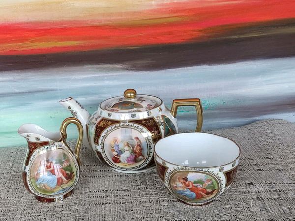 Vintage Royal Vienna milk jug, sugar bowl, tea pot for sale in Co ...