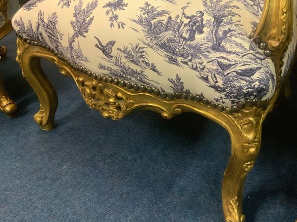 French guilded chairs for sale in Co. Westmeath for €650 on DoneDeal