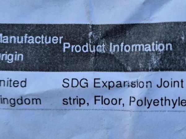 Expansion Joint Foam for sale in Co. Cork for €40 on DoneDeal