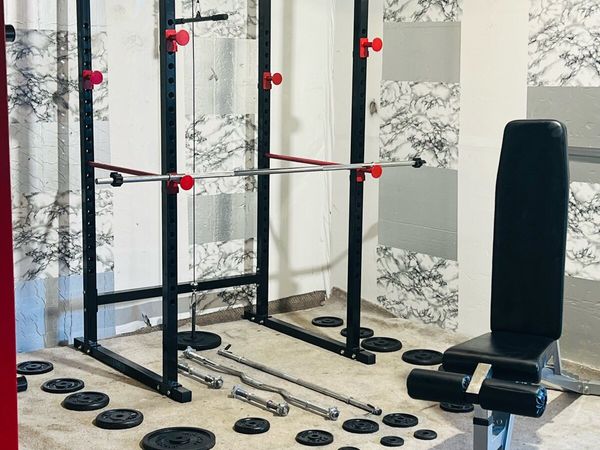 110Kg weight power rack bench barbells dumbbells for sale in Co ...