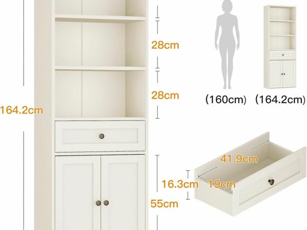 5-Tier Bookcase with Doors and Cabinet Bookshelf for sale in Co. Dublin ...