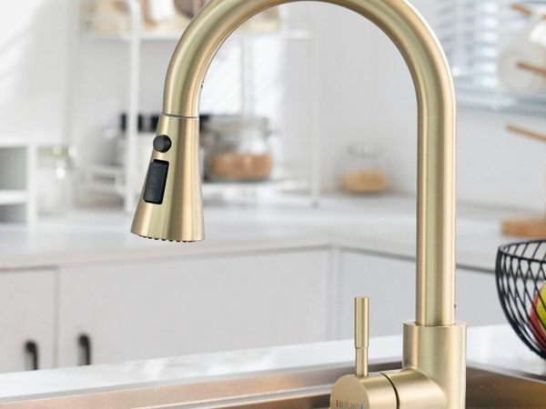 Brushed Gold Kitchen Tap with Pull Out Spray 3 for sale in Co. Dublin ...