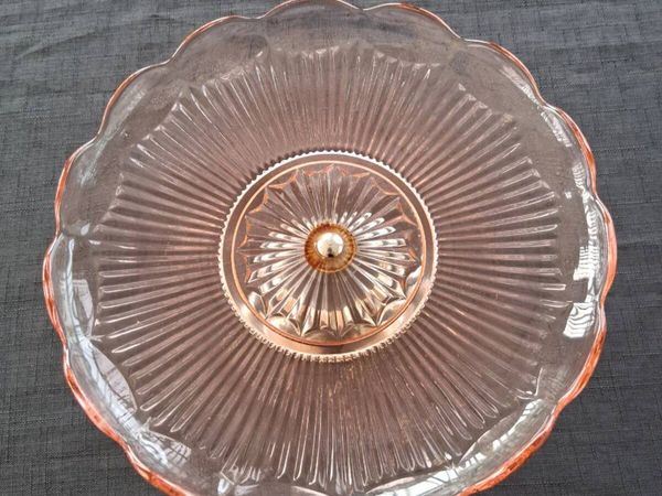Pink Glass Colour Cake Stand for sale in Donegal for €10 on DoneDeal