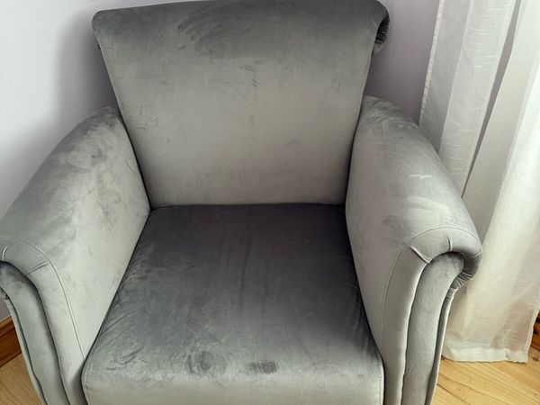 Bedroom Chair & 2 x Storage Ottomans Grey for sale in Galway for €135 ...