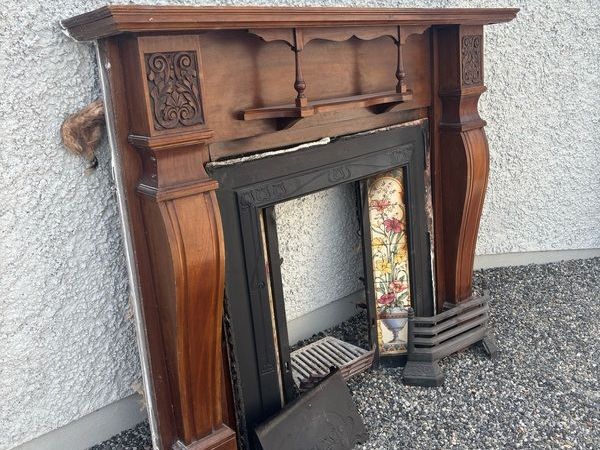 Fireplace Surround with Cast Iron Insert and Tiles for sale in Kildare ...