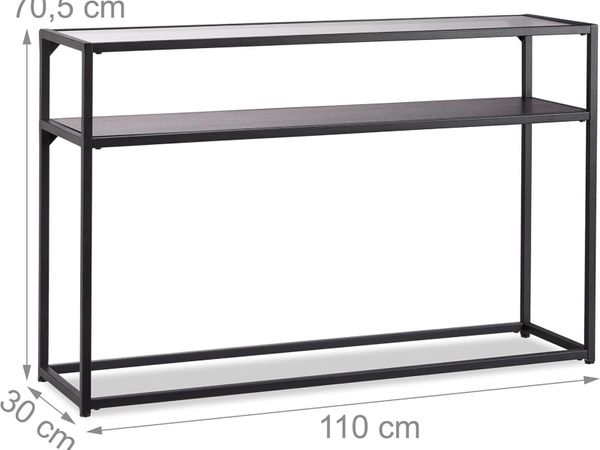 Modern Black Glass Console Table with Storage Shel for sale in Longford ...