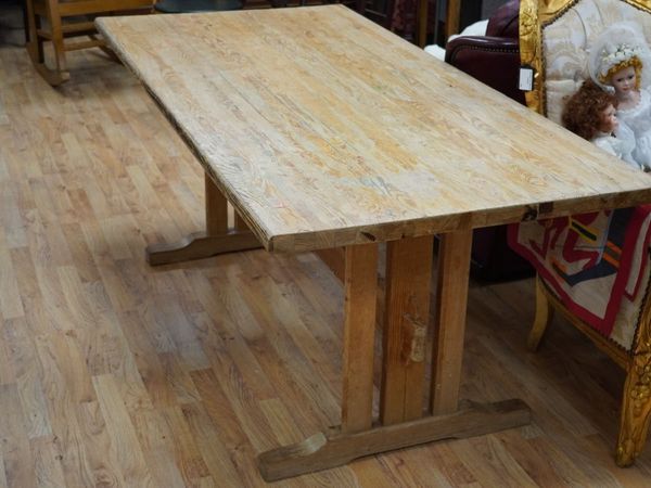 Vintage Pine Trestle Dining Table for sale in Limerick for €450 on DoneDeal