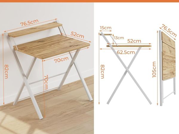 Folding Desk No Assembly Required Computer with for sale in Dublin for ...