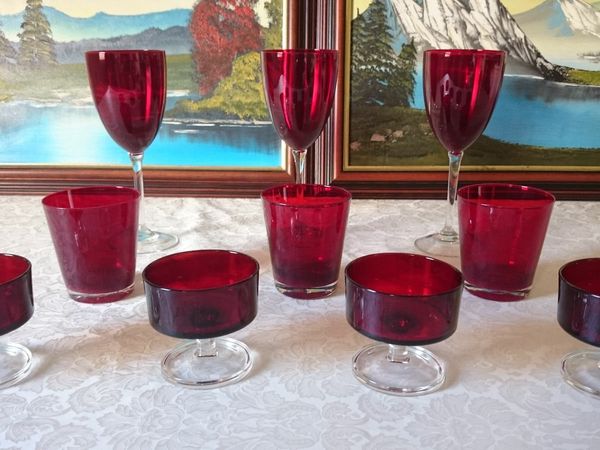 Vintage10 Piece Ruby Red Glasses Collection for sale in Co. Cork for € ...
