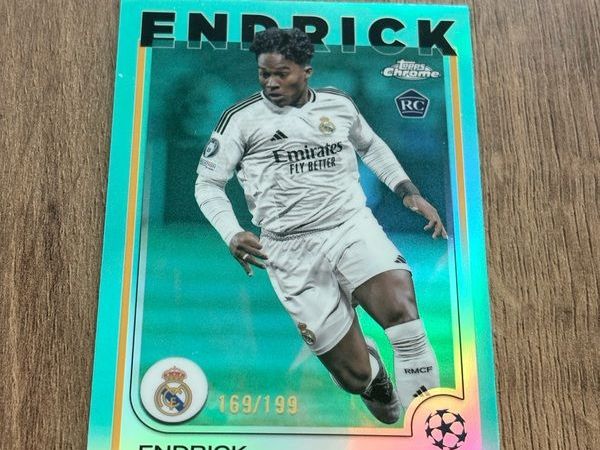 ENDRICK 2024-25 Topps Chrome UEFA CC Aqua Lava 169/199 RC Rookie for ...
