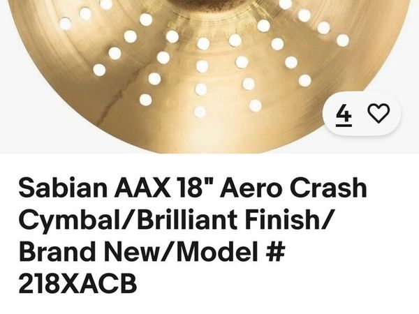 Sabian 18” ASAX Aero Crash Cymbal for sale in Donegal for €165 on DoneDeal