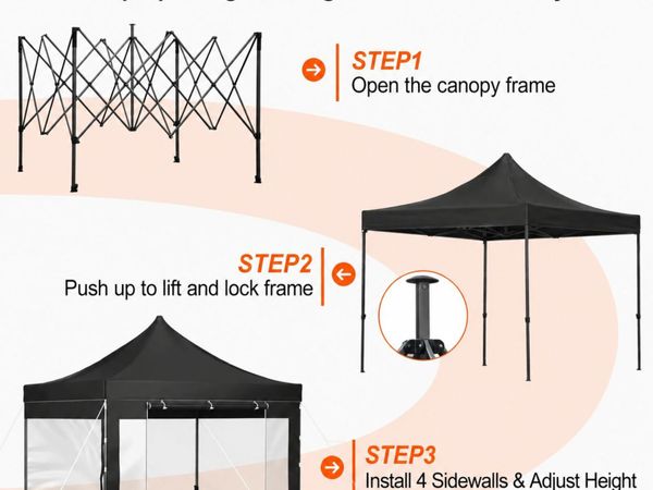 3m x 3m White Pop-Up Gazebo with Clear Sidewalls & for sale in Longford ...