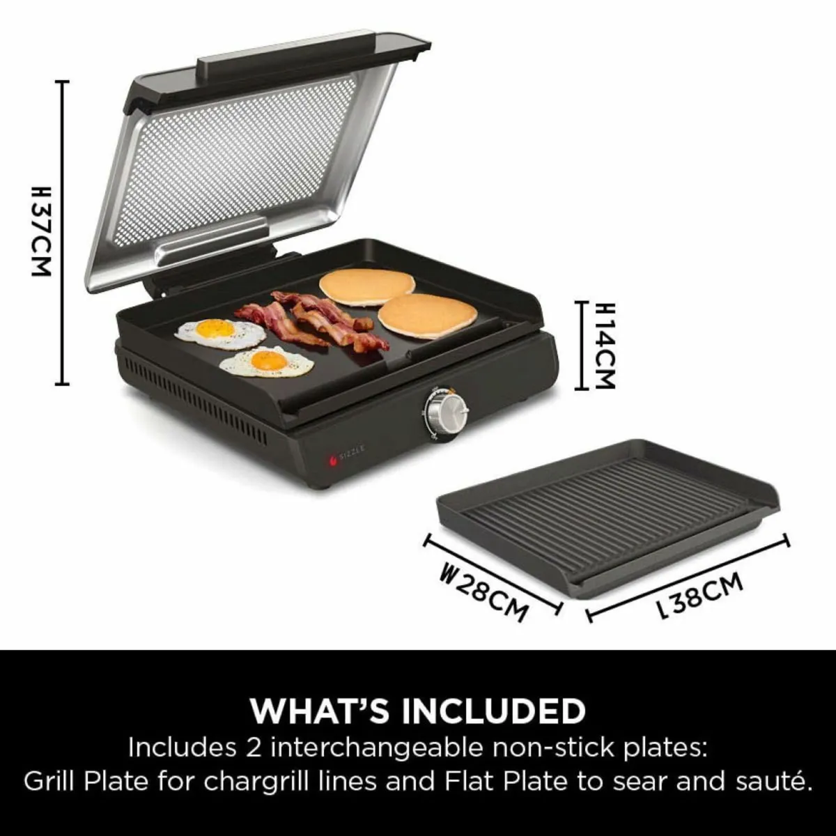 Sizzle Low Smoke Electric Indoor Grill Flat Plate for sale in Co ...