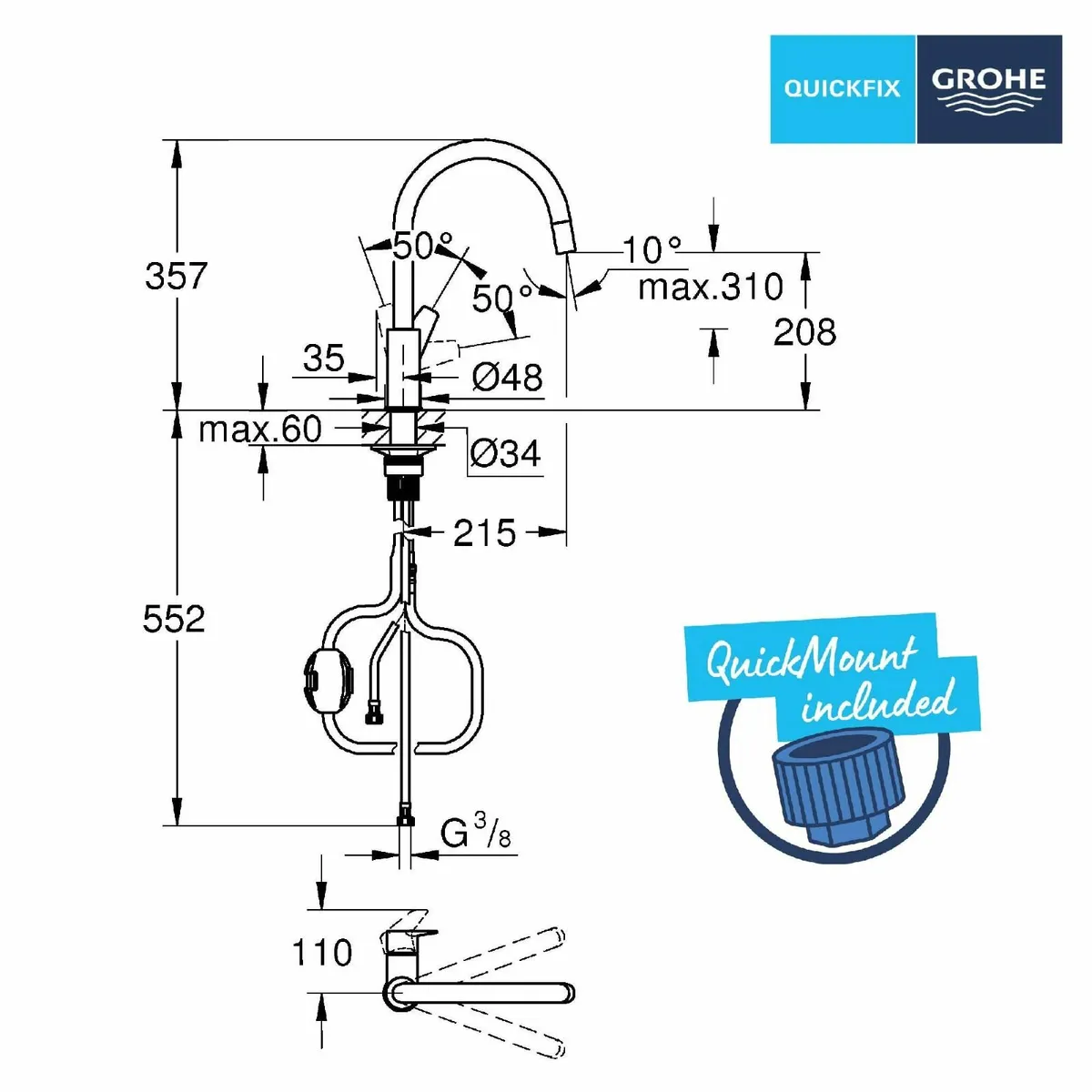 Start Flow QuickFix - Extenable Kitchen Mixer Tap for sale in Co ...