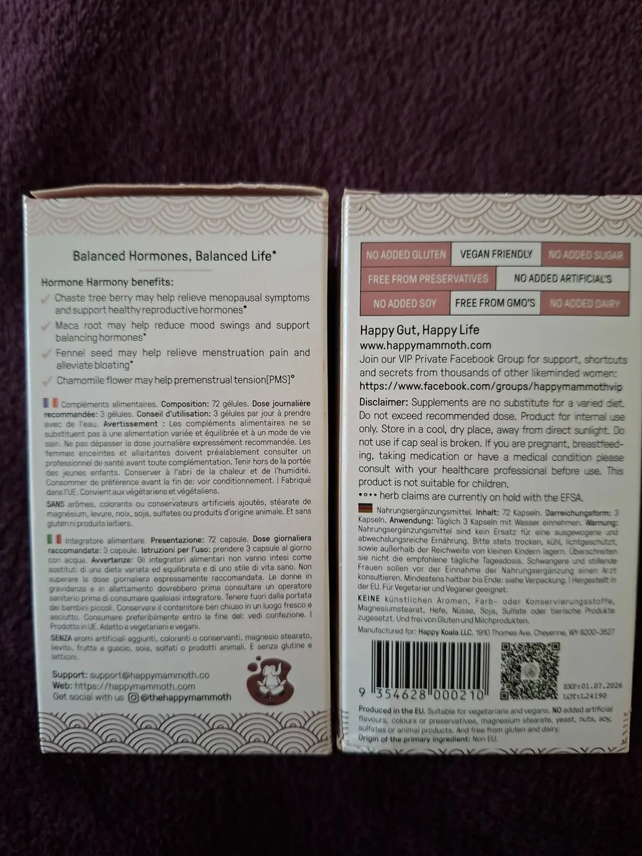 Hormone Harmony. Happy Mammoth Health Supplement. for sale in Co. Kerry ...