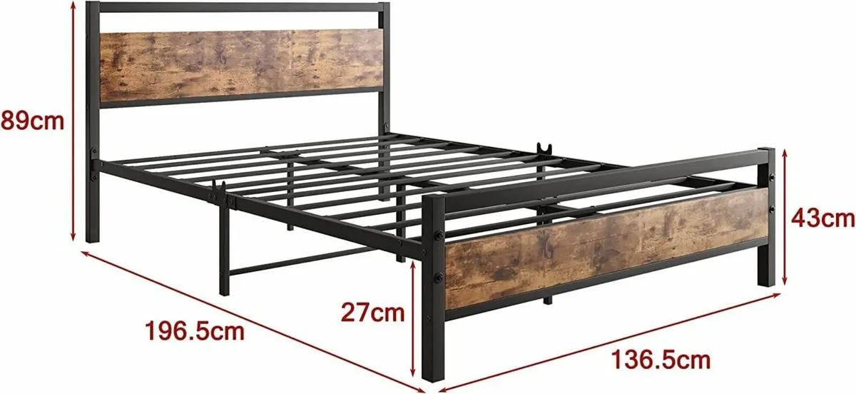 Double Bed Frame with Wooden Headboard Heavy Duty for sale in Co ...