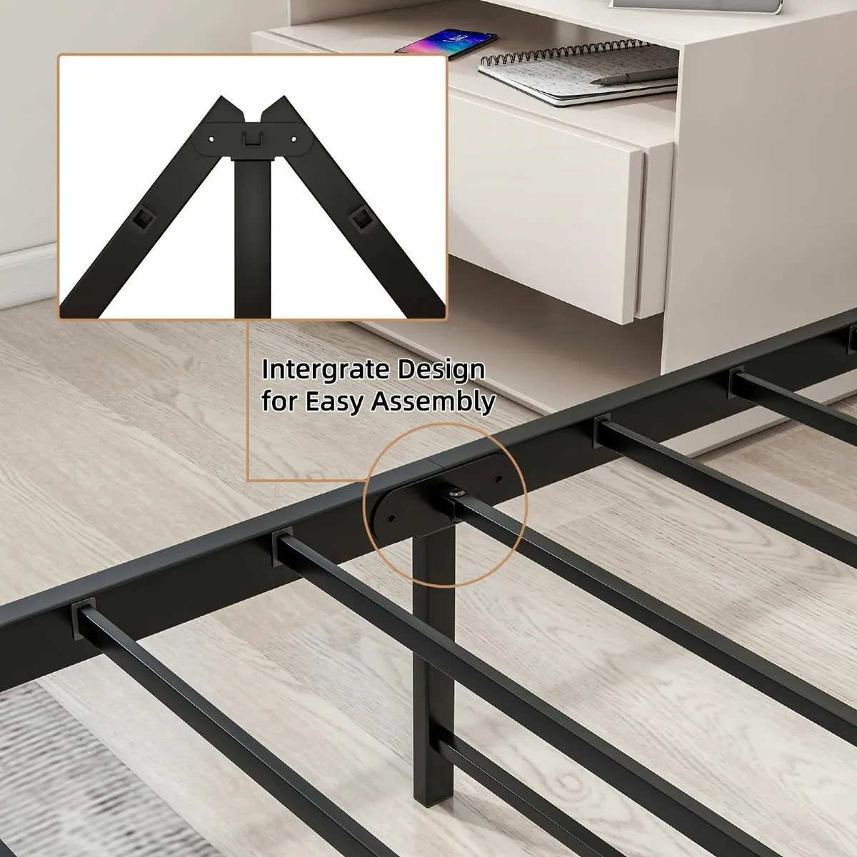 Double Bed Frame with Wooden Headboard Heavy Duty for sale in Co ...