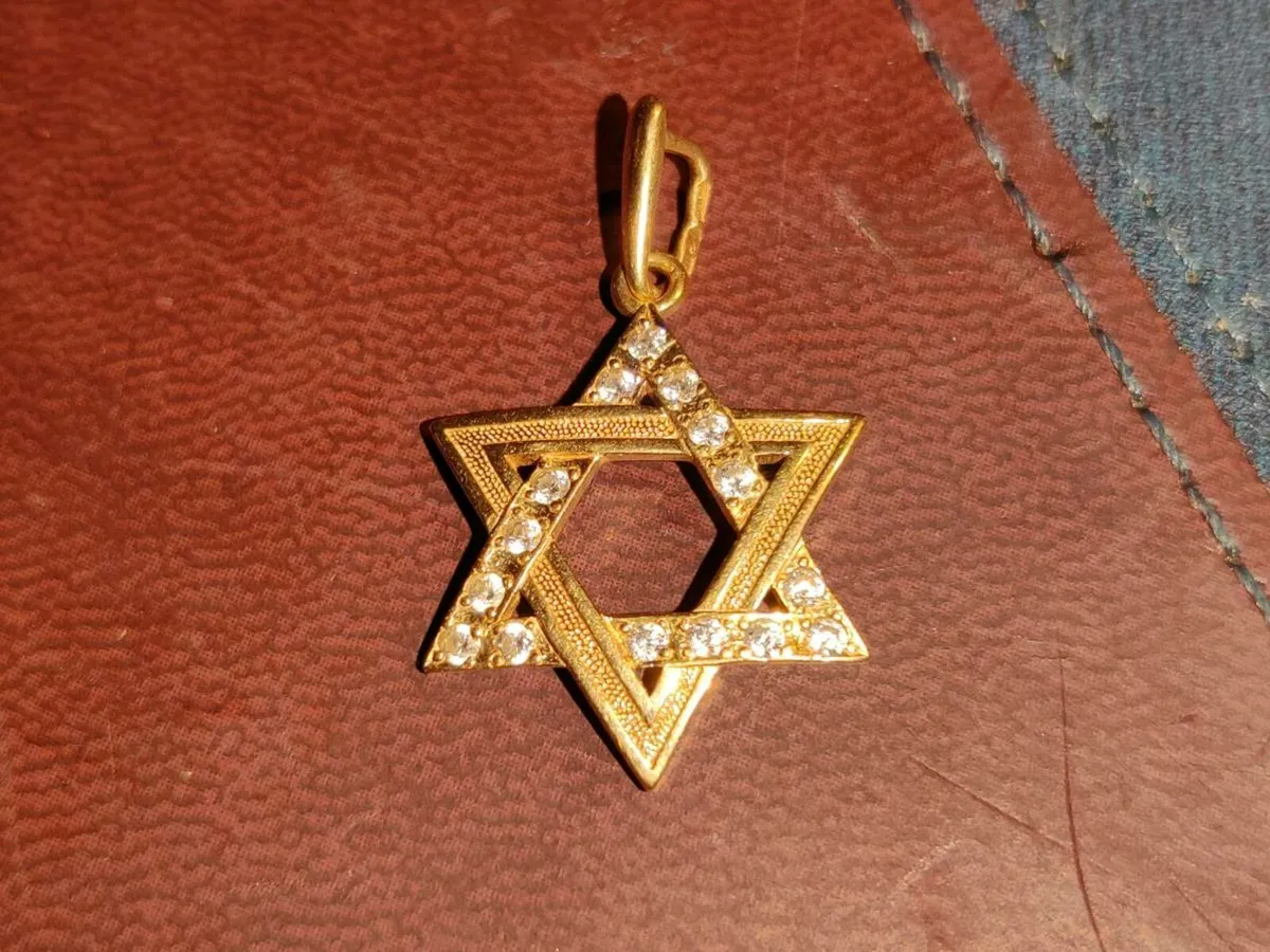 STAR OF DAVID, 9CT Gold RARE Glittery Old Pendant for sale in Co ...