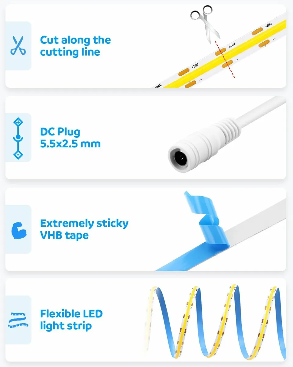 10M COB LED Strip Light Warm White Dimmable for sale in Co. Dublin for ...