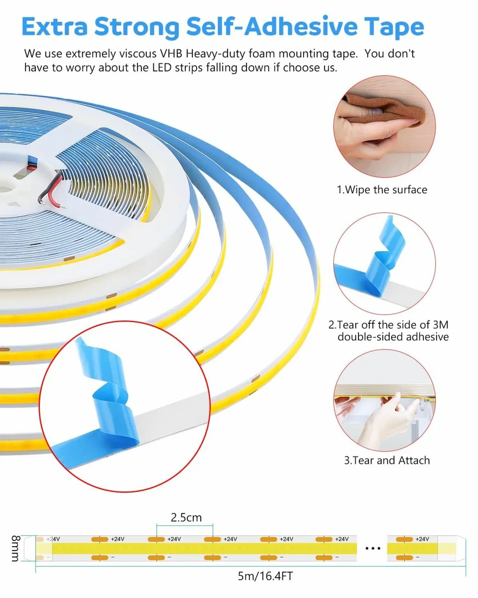10M COB LED Strip Light Warm White Dimmable for sale in Co. Dublin for ...