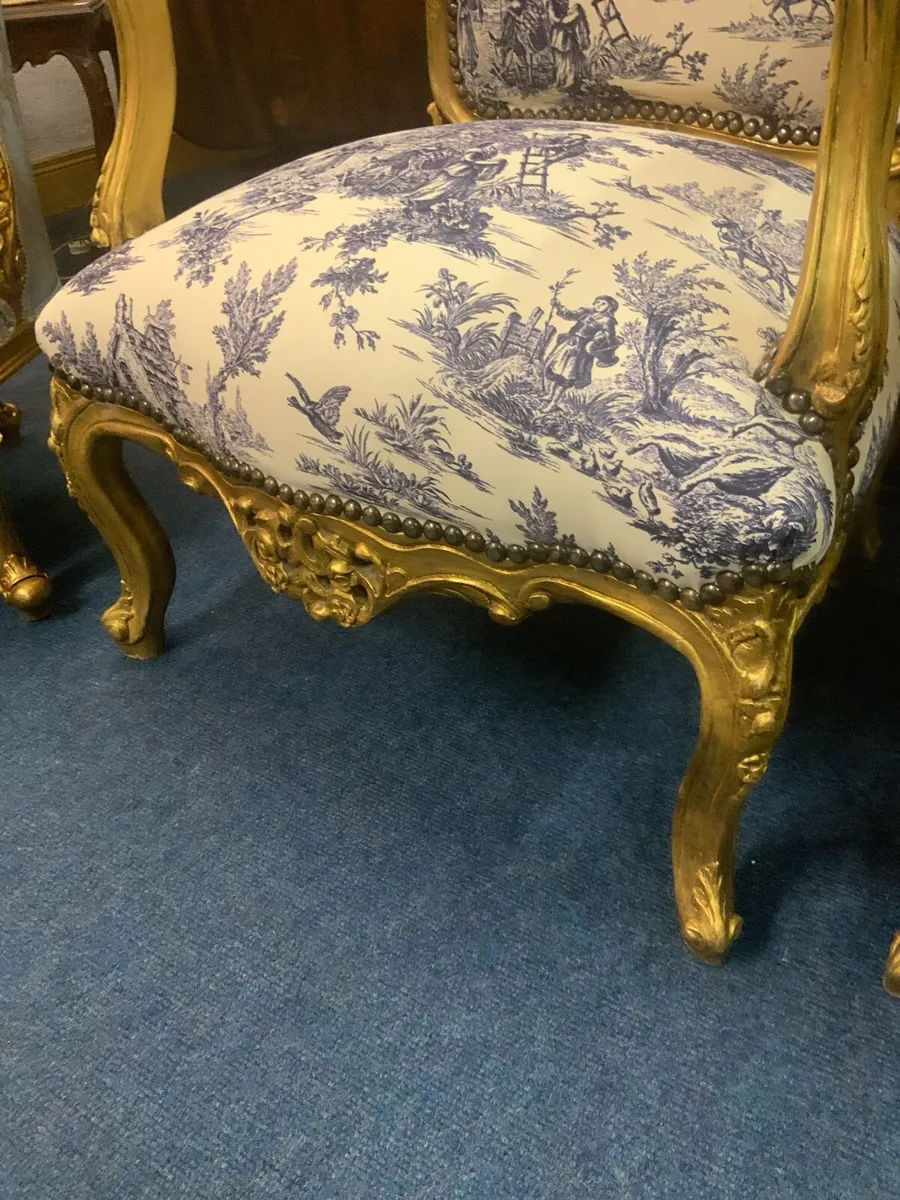 French guilded chairs for sale in Co. Westmeath for €650 on DoneDeal