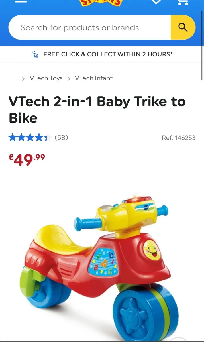 Vtech 2-in-1 Baby trike to bike for sale in Co. Dublin for €30 on DoneDeal