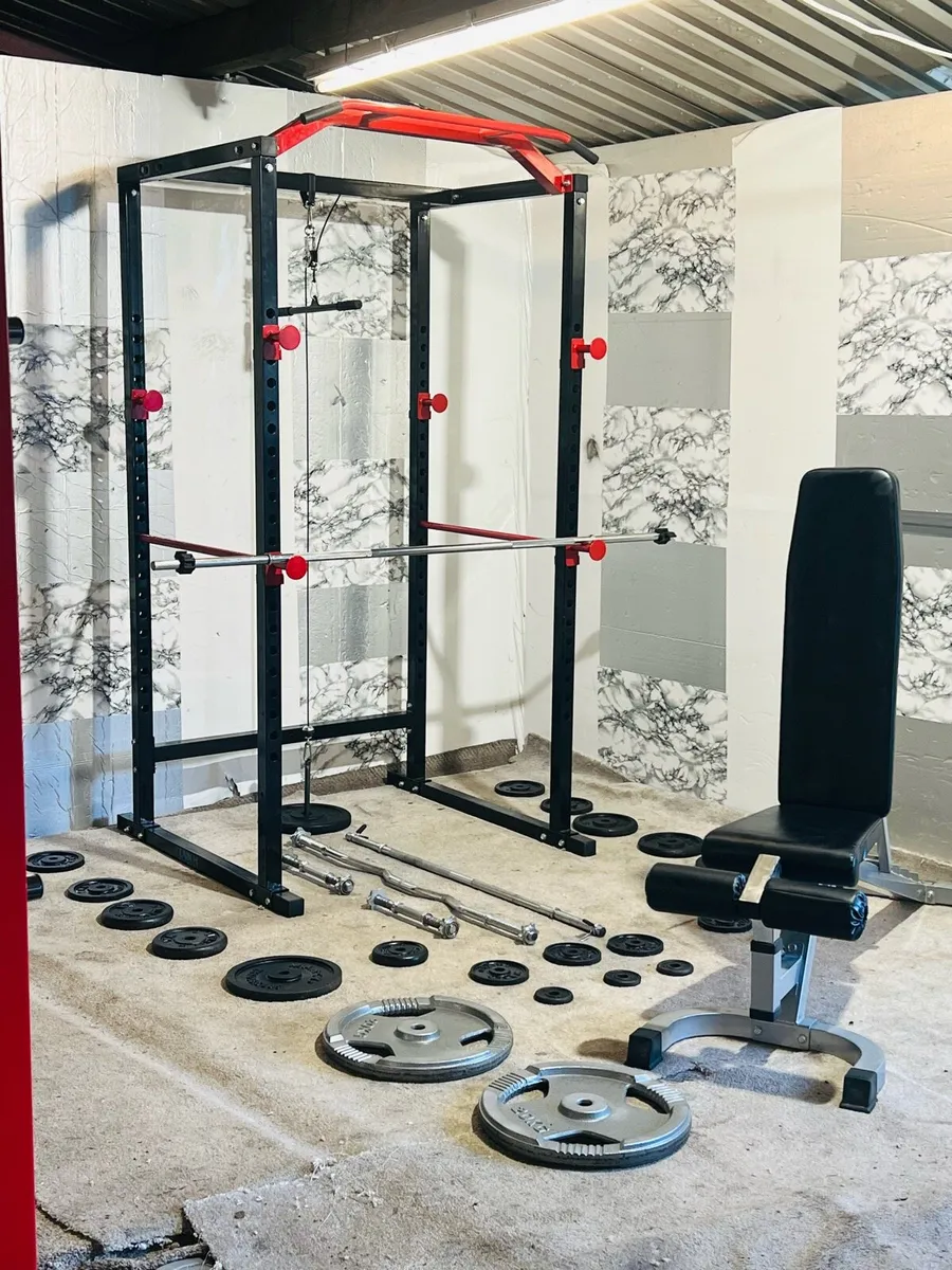 110Kg weight power rack bench barbells dumbbells for sale in Co ...