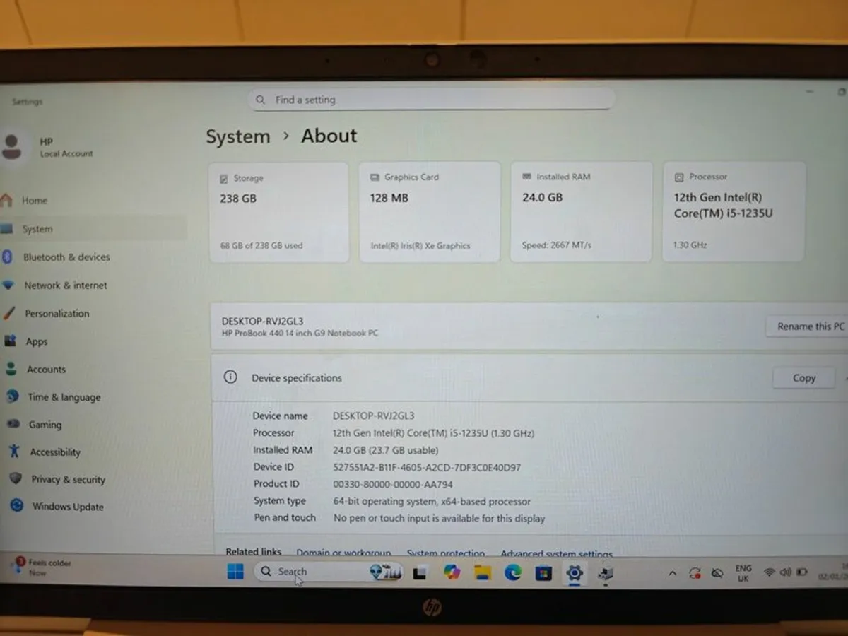 HP Probook 440 G9 | i5 (12th gen)| 24GB | 256GB | for sale in Co ...