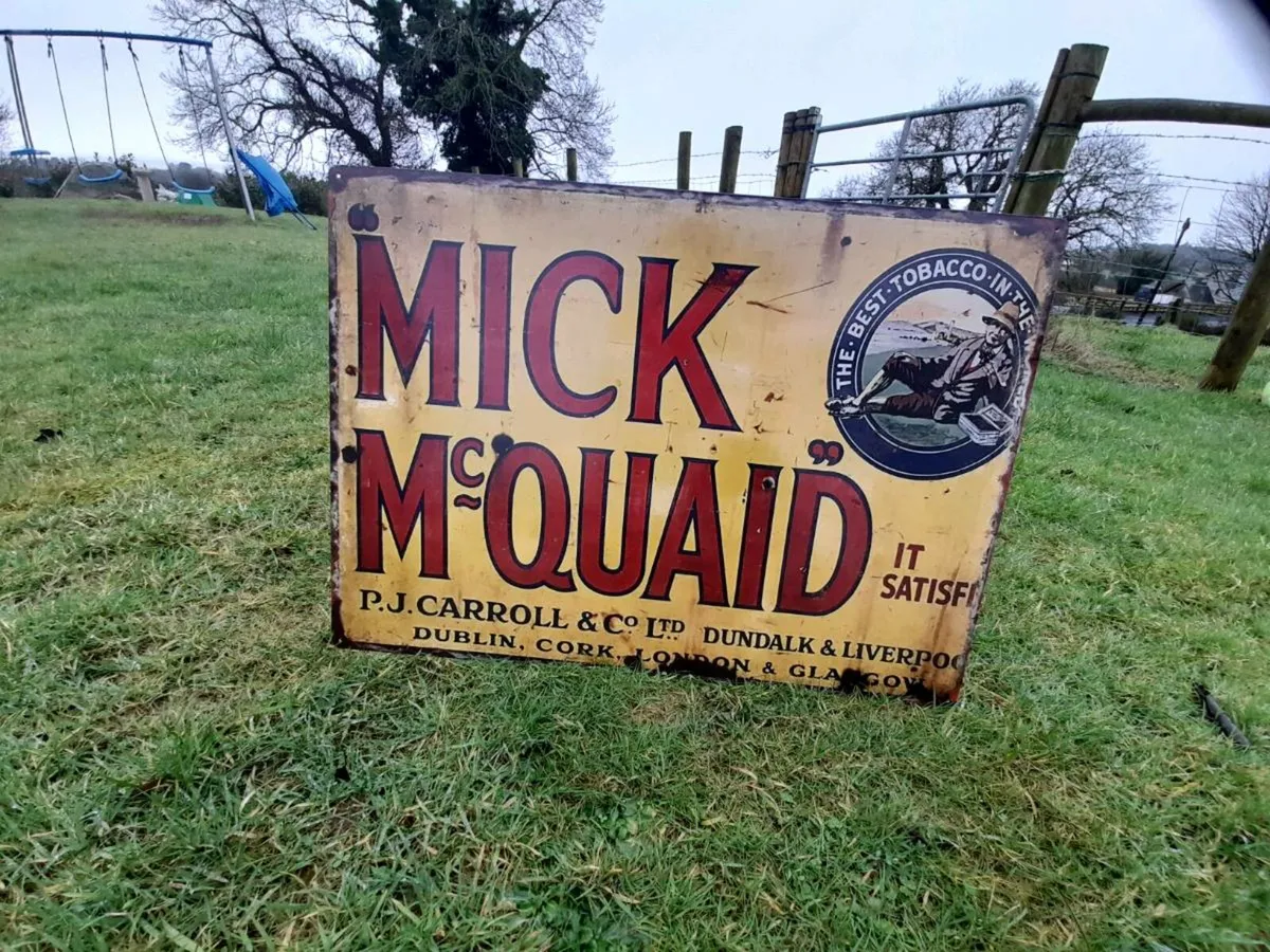Large Mick McQuaid Tin Sign for sale in Co. Louth for €70 on DoneDeal
