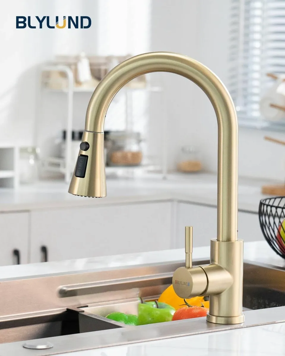 Brushed Gold Kitchen Tap with Pull Out Spray 3 for sale in Co. Dublin ...