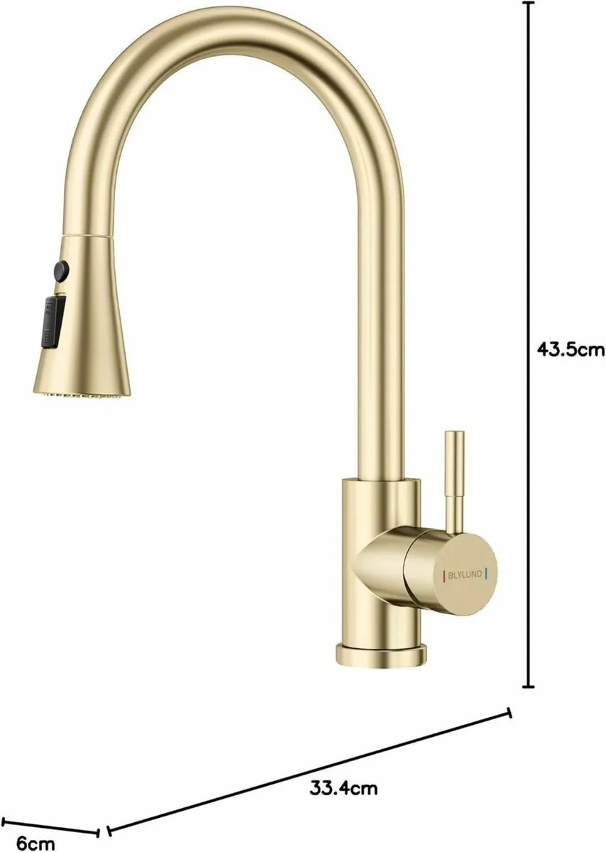Brushed Gold Kitchen Tap with Pull Out Spray 3 for sale in Co. Dublin ...