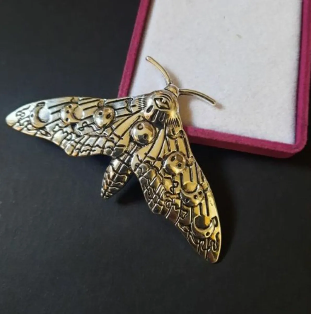 Moth Hair Clip Phases of the Moon Silver Tone for sale in Co. Galway ...